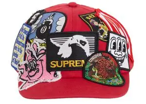 Supreme Patches 6-panel Cap - Red