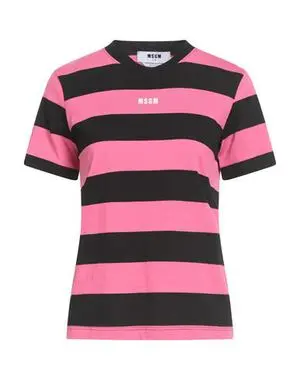 MSGM Striped Printed T-shirt - Fuchsia
