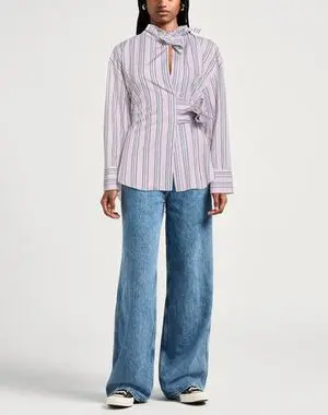 MSGM Cotton Poplin Bow Blouse