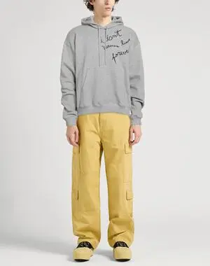 MSGM Light Cotton Sweatshirt With Hood And Appliqu - Grey