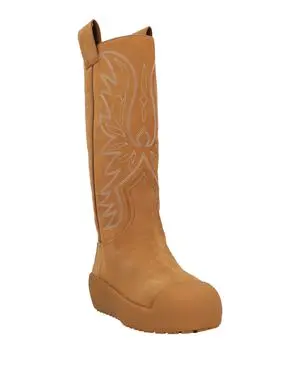 Bally Leather Embroidered Wedge Boots