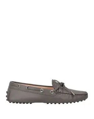 TOD'S TOD'S Burgundy Leather Driving Loafers Grey