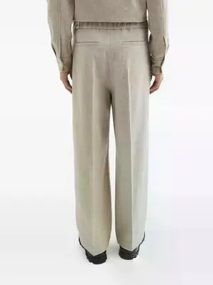 JIL SANDER Wool Flannel Trousers - Neutrals