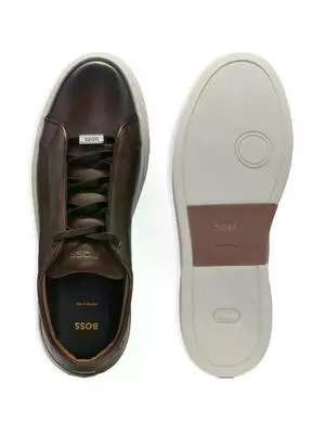 BOSS Gary Leather Lace-up Sneakers - Brown