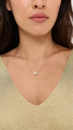 Shashi Bezel Pear And Cushion Necklace