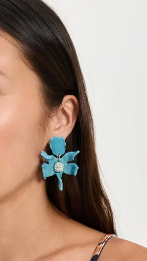 Lele Sadoughi Crystal Lily Stud Earrings