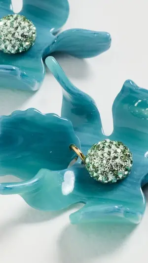 Lele Sadoughi Crystal Lily Stud Earrings