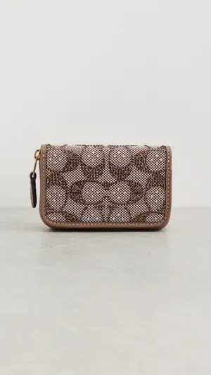 COACH Crystal Signature Jacquard Essential Small Card Case - B4/mushroom