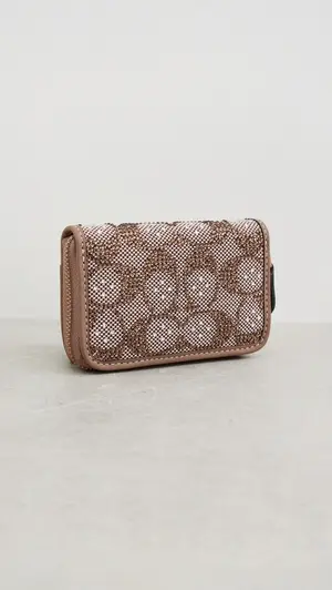 COACH Crystal Signature Jacquard Essential Small Card Case - B4/mushroom