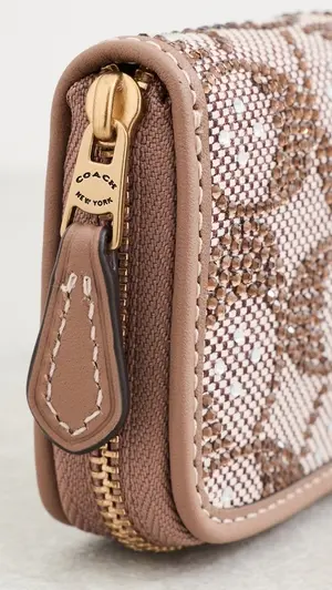 COACH Crystal Signature Jacquard Essential Small Card Case - B4/mushroom