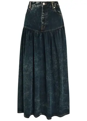 GANNI Denim Maxi Skirt
