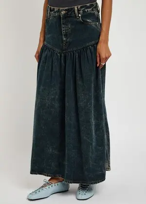 GANNI Denim Maxi Skirt