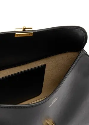 TOTEME T-lock Leather Clutch - Black