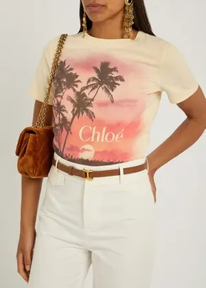 Chloé Marcie Grained-leather Belt - Tan