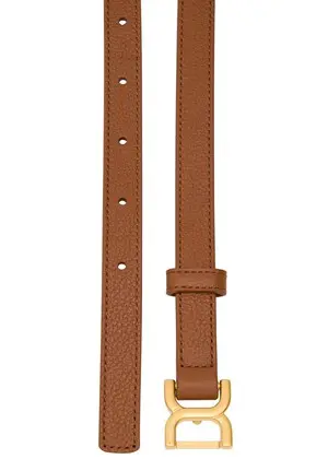 Chloé Marcie Grained-leather Belt - Tan