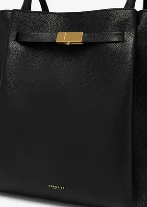 DEMELLIER Grained Leather Tote - Black