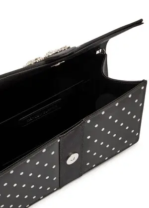 Manolo Blahnik Capri Polka Dot Clutch - Black