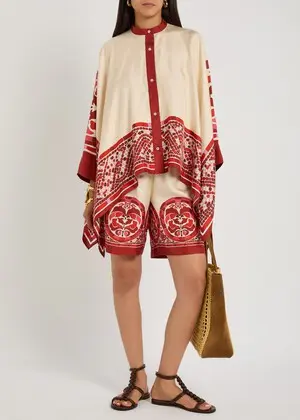 La DoubleJ Printed Silk-satin Blouse - Multicoloured