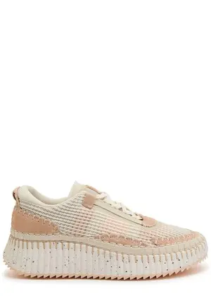 Chloé Panelled Knit Sneakers - Pink