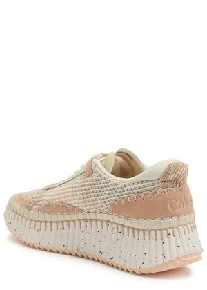Chloé Panelled Knit Sneakers - Pink