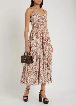 NEEDLE & THREAD Printed Chiffon Midi Dress