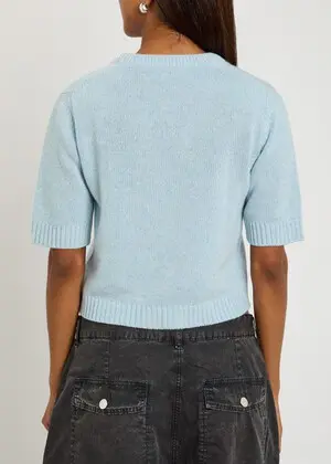 GANNI Future Wool-blend Cardigan - Blue