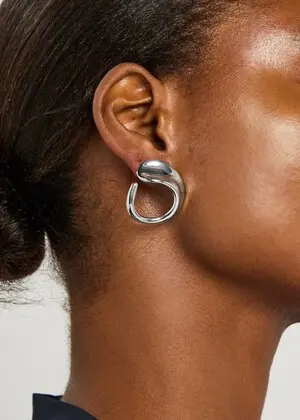 Agmes Marta Sculpted Hoop Earrings - Silver