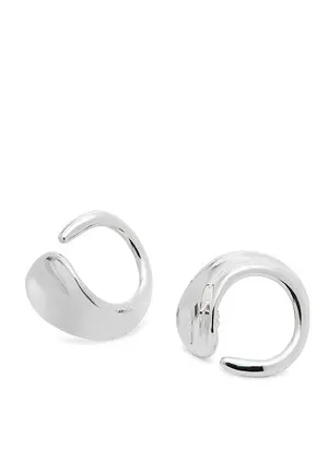 Agmes Marta Sculpted Hoop Earrings - Silver