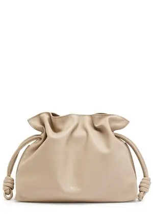 Loewe Flamenco Medium Leather Clutch - Sand