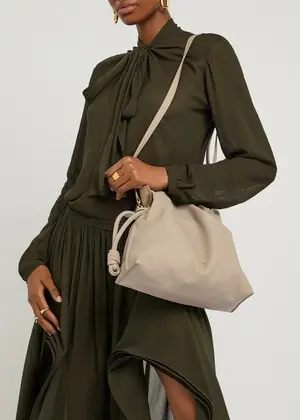 Loewe Flamenco Medium Leather Clutch - Sand