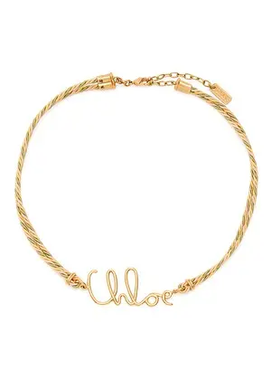 Chloé Plage Logo Necklace - Beige