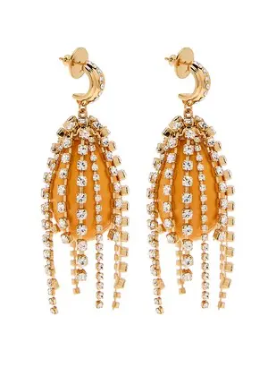 Chloé Embellished Drop Earrings - Yellow