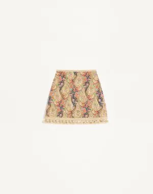 Valentino Garavani Valentino Embroidered Paisley Print Short Skirt Multicolour