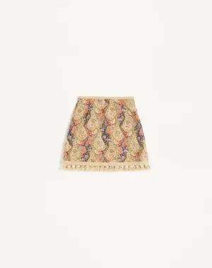 Valentino Garavani Embroidered Paisley Print Short Skirt