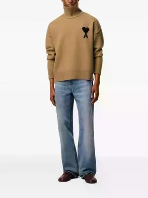 AMI Paris De Coeur Funnel-neck Sweater