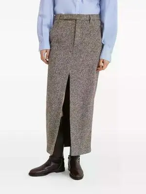 Brunello Cucinelli Slit-front Pencil Maxi Skirt