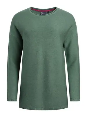 WEIRD FISH Dalla Knitted Crew Neck Jumper - Dark Jade