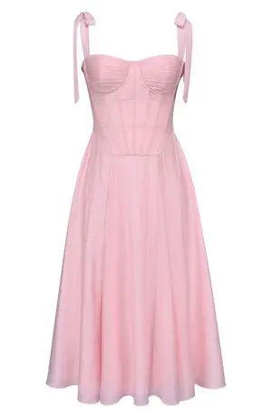 House Of Cb Leia Tie Strap Corset Midi Dress