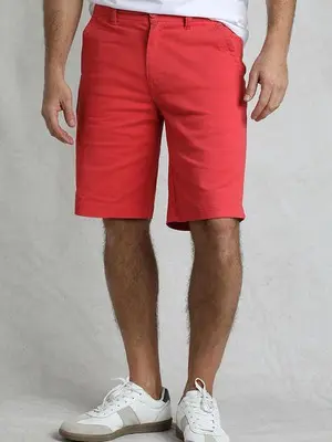 WEIRD FISH Rayburn Flat Front Shorts - Radical Red