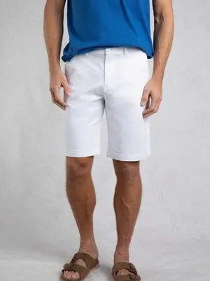 WEIRD FISH Rayburn Flat Front Shorts - White