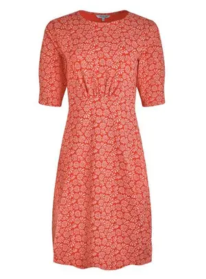 WEIRD FISH Cassandra Jersey Swing Dress - Crimson