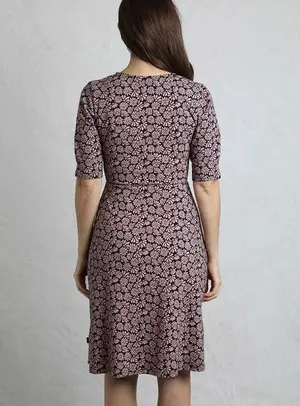 WEIRD FISH Cassandra Jersey Swing Dress - Tea Rose