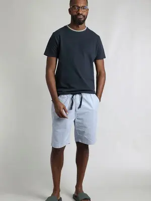 WEIRD FISH Striped Cotton Shorts