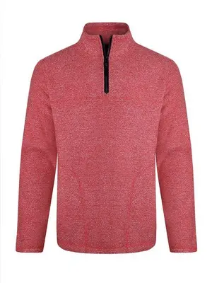 WEIRD FISH Laramie 1/4 Zip Fleece - Tango Red