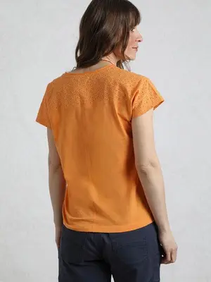 WEIRD FISH Pernille Cutaway T-shirt - Orange