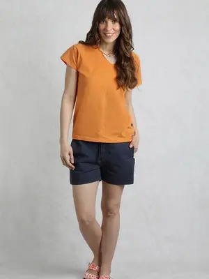 WEIRD FISH Pernille Cutaway T-shirt - Orange