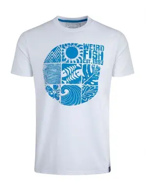 WEIRD FISH Summer Sector Graphic T-shirt - White