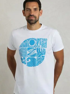 WEIRD FISH Summer Sector Graphic T-shirt - White
