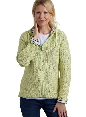 WEIRD FISH Chicoa Full Zip Macaroni Hoodie - Celery