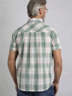 WEIRD FISH Judd Short Sleeve Check Shirt - Viridis